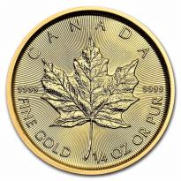 Gold Coin Canadian Maple Leaf 2022 - 1/4 oz | Silver Bullion