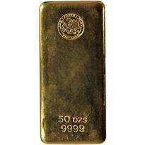 Gold Perth Mint Cast Bar - 50 oz | Silver Bullion