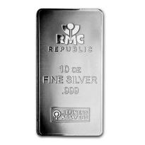 Republic Metals Silver Minted Bar - 10 oz | Silver Bullion