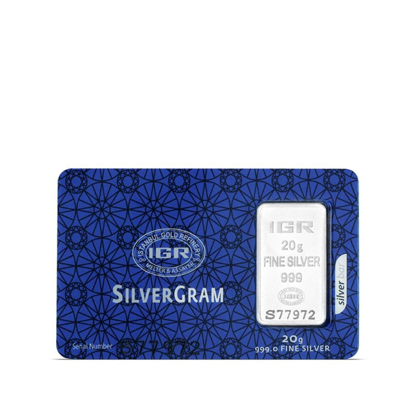 Silver Istanbul Gold Refinery (IGR) Minted Bar 20 Grams | Silver Bullion