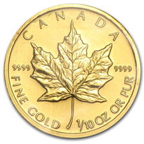 Gold Coin Canadian Maple Leaf 1995 - 1/10 oz | Silver Bullion