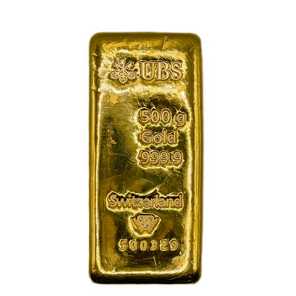 Gold 500 gram UBS Metalor cast bar | Silver Bullion